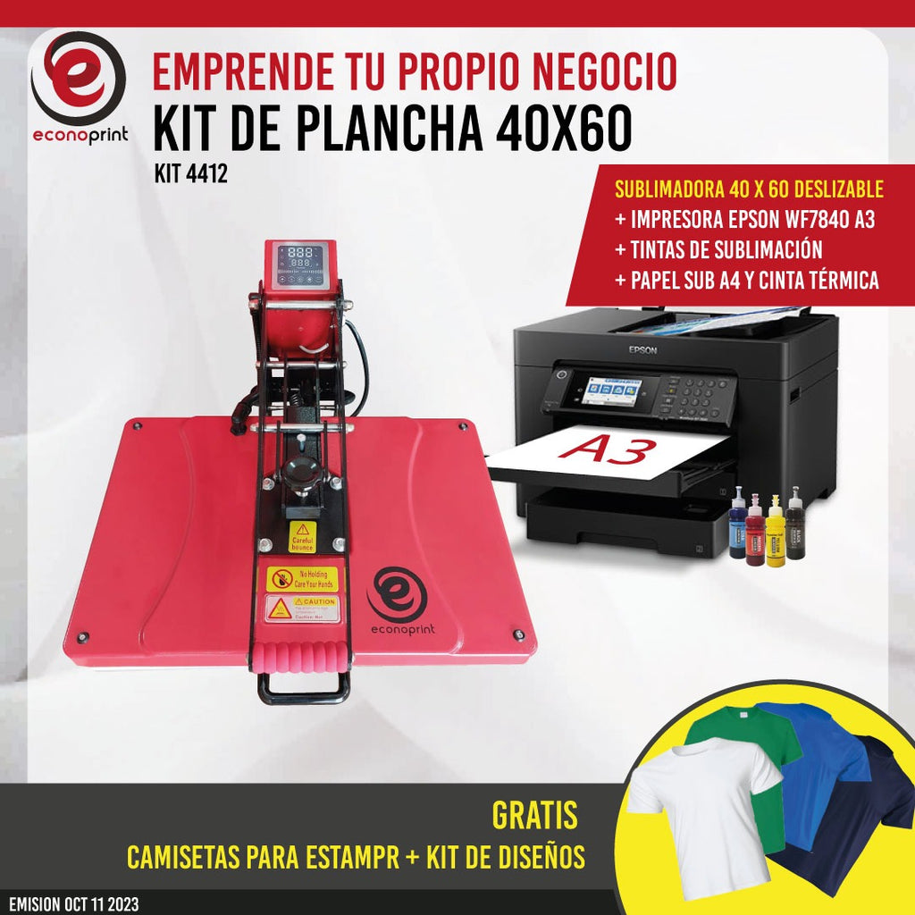 SUBLIMADORA 40 X 60 CON BANDEJA DESLIZABLE KIT – Tienda Econoprint