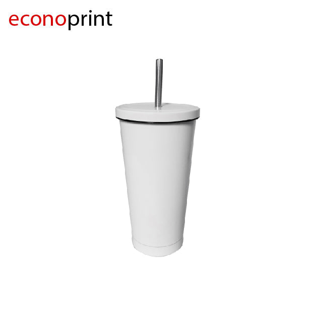 VASO DE ALUMINIO METALICO BLANCO CON SORBETE – Tienda Econoprint